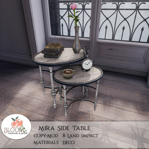 Second Life Marketplace - Bloom! - Mira Side Table (ADD)